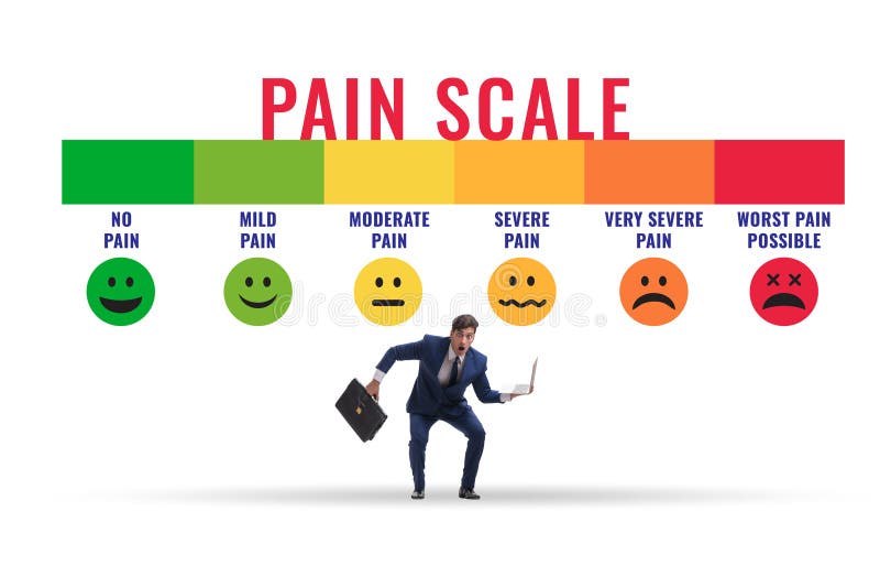 Concept of Pain Scale from Moderate To Strong Stock Illustration ...