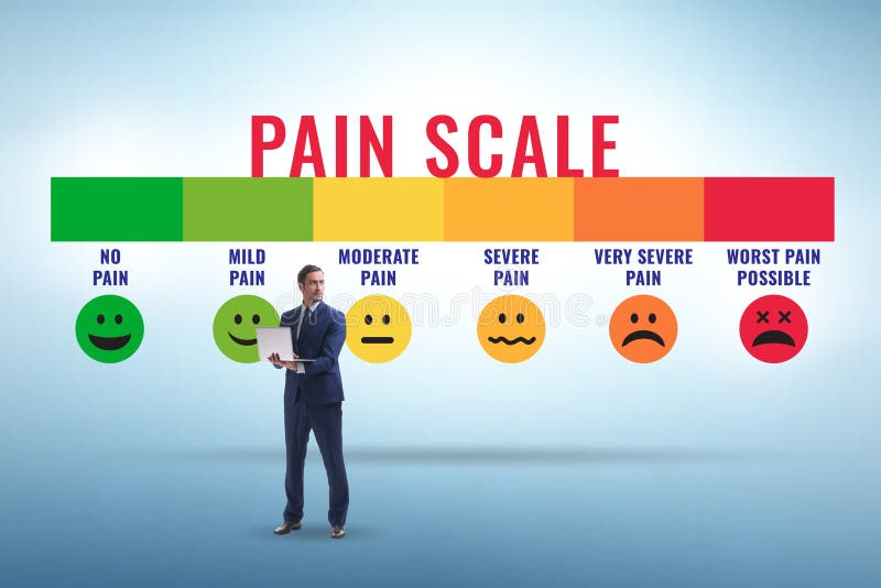 Concept of Pain Scale from Moderate To Strong Stock Illustration ...