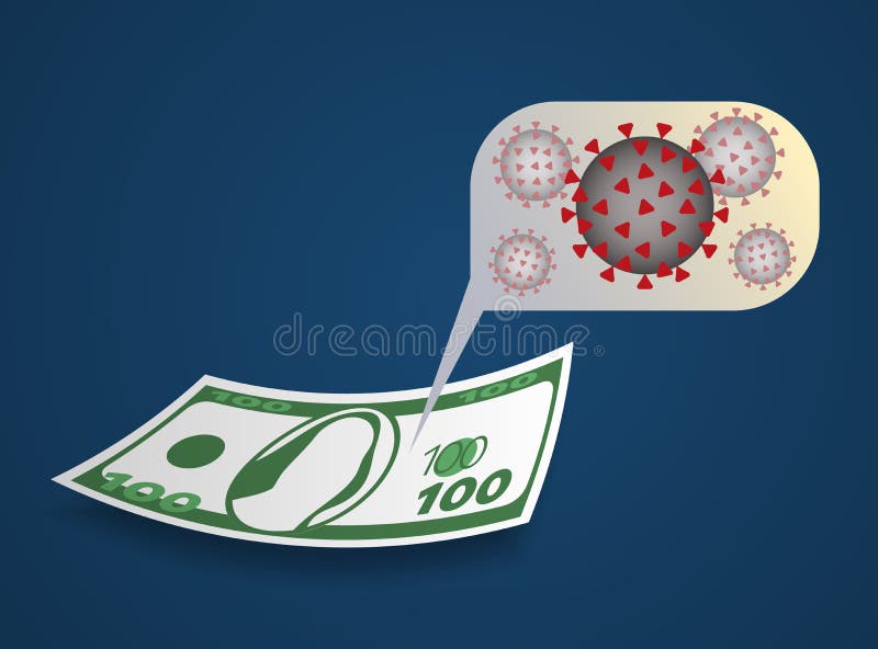 Money Contaminated with Viruses Covid-19 Concept, Currency Money and ...