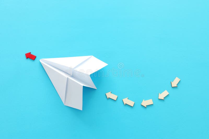 Concept of Paper Plane. Top View Stock Image - Image of learn ...