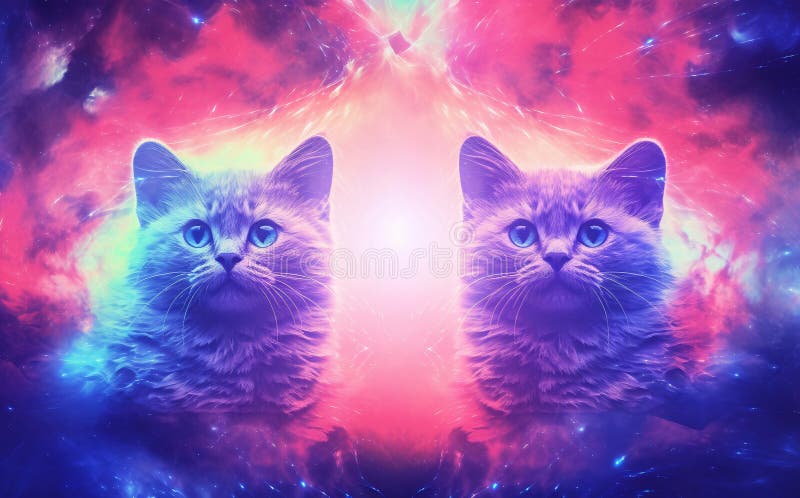 Concept of Parallel Universes with Two Versions of the Same Cat - AI ...