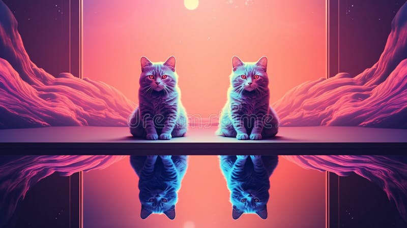 Concept of Parallel Universes with Two Versions of the Same Cat - AI ...