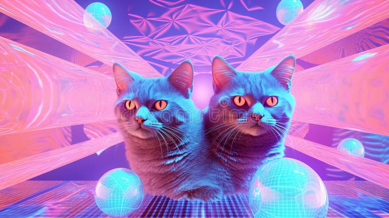 Concept of Parallel Universes with Two Versions of the Same Cat - AI ...