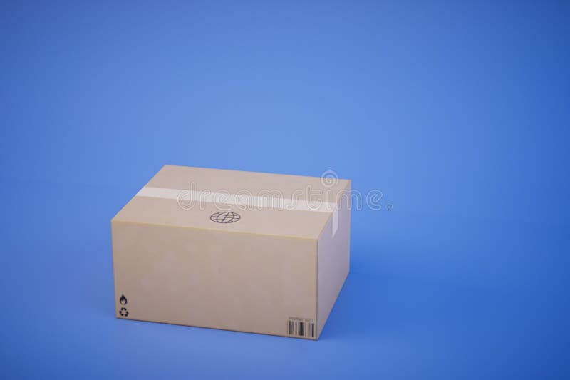 The Concept of Parcel Delivery. Box with the Parcel on a Blue ...