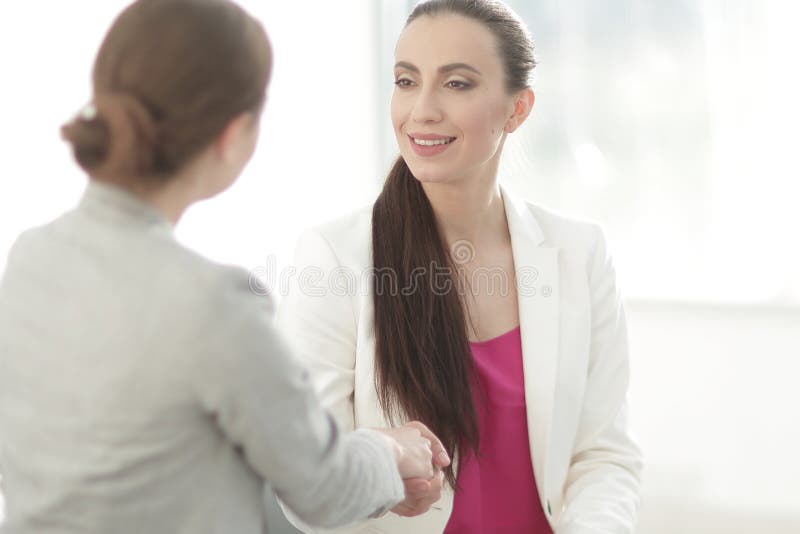 Handshake Business Woman with a Client Stock Image - Image of ...