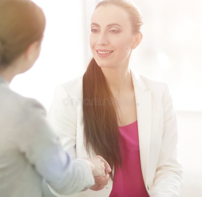 Handshake Business Woman with a Client Stock Photo - Image of ...