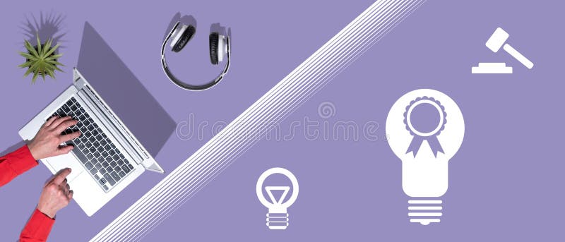 Concept of patent stock image. Image of hand, exclusive - 346647629