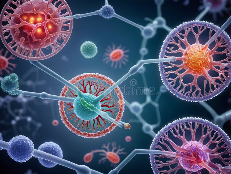 A Pathogen Cell with a Pathogen Cell in the Center. Generative AI Stock ...
