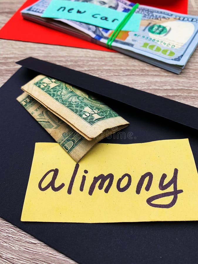 Concept of Paying Alimony, Stack of Money on the Table Stock Image ...