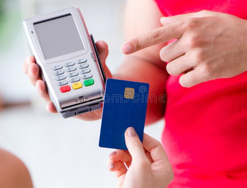 Concept of Paying with POS Terminal Stock Image - Image of banking ...