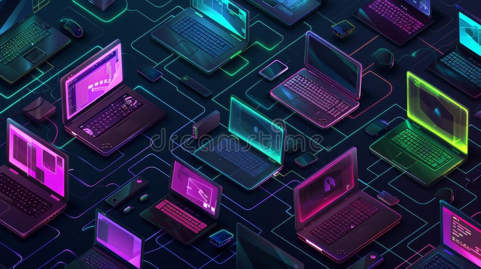 The Concept Of Peer To Peer Connection Distributed Computing Between 8869