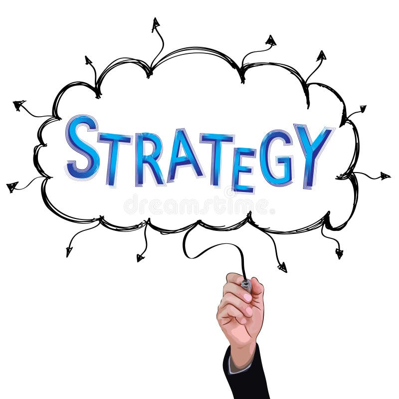 Concept Pencil Idea Hand Isolate Write Blue and Black Strategy Stock ...