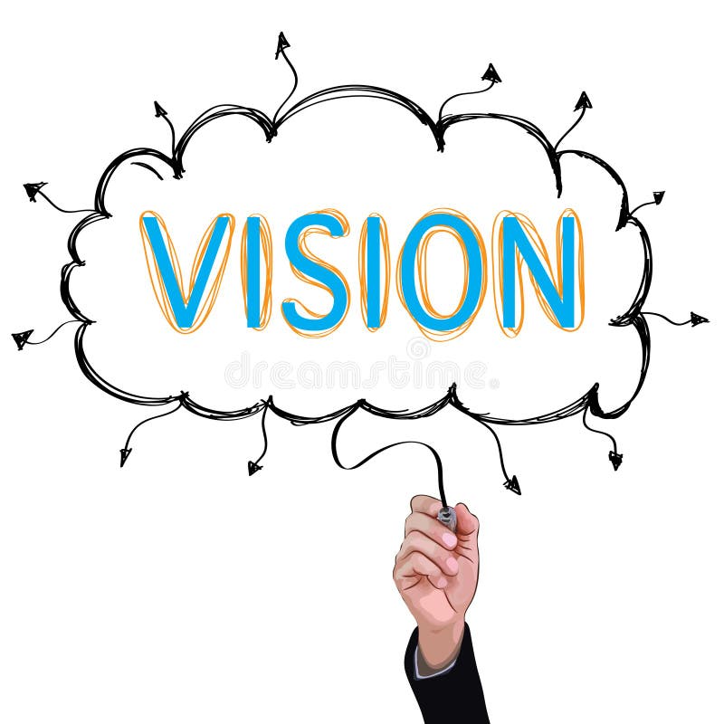 Concept Pencil Idea Hand Isolate Write Blue and Orange Vision Stock ...