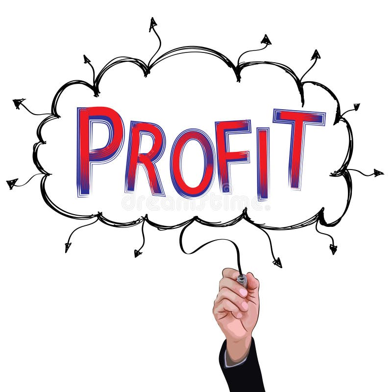 Concept Pencil Idea Hand Isolate Write Red Profit Business Illu Stock ...