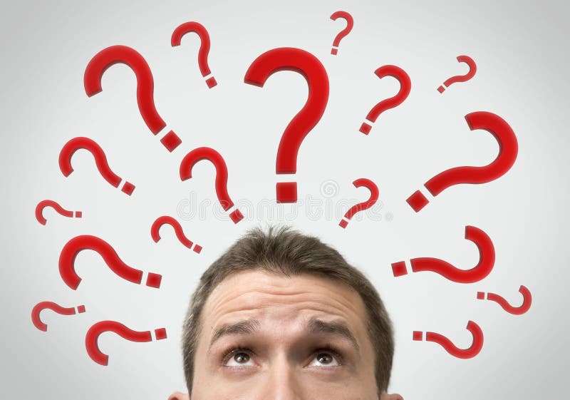 Concept Pensant D'homme Avec Des Points D'interrogation Photo stock ... Concept Pensant D'homme Avec Des Points D'interrogation Photo stock ...