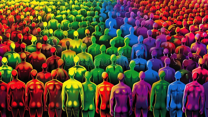 Concept of People S Groups and Digital Technology Stock Image - Image ...