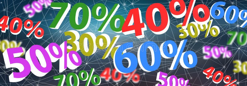 Concept of Percent Discount Stock Illustration - Illustration of ...
