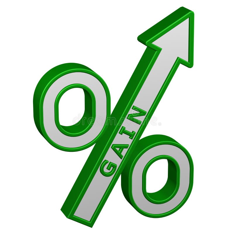 Concept: Percent Growth. 3D Rendering. Stock Illustration ...