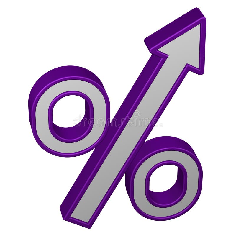 Concept: Percent Growth. 3D Rendering. Stock Illustration ...