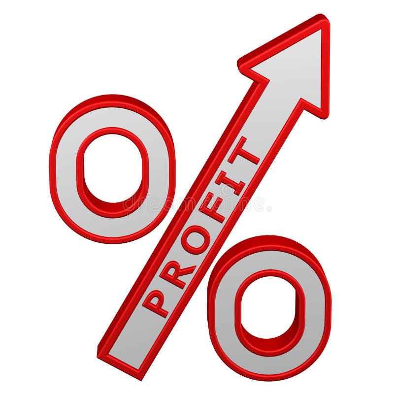 Concept: Percent Growth. 3D Rendering. Stock Illustration ...