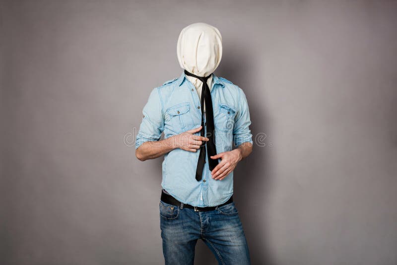 Concept with a Person with Face Under a Textile Material Stock Image ...