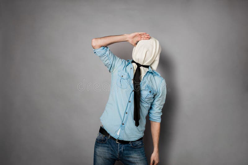 Concept with a Person with Face Under a Textile Material Stock Photo ...