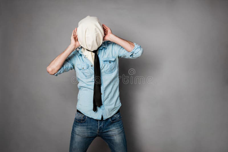 Concept with a Person with Face Under a Textile Material Stock Photo ...