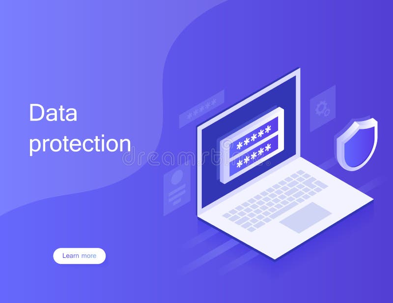 Concept Personal Data Protection, Web Banner. Cyber Security and ...