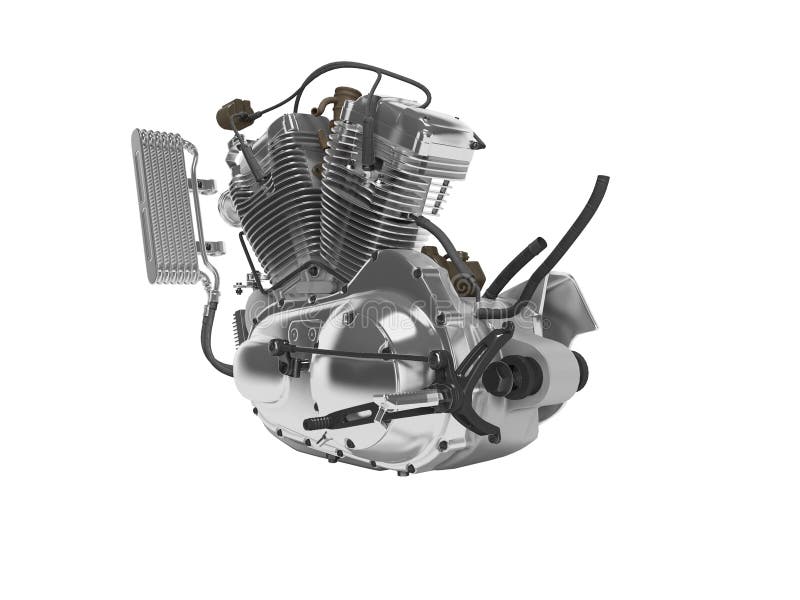 Concept Petrol Engine Motorcycle Two Cylinder Gear Box 3d Renderer on ...