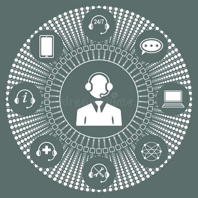 Concept of phone support stock illustration. Illustration of consultant ...