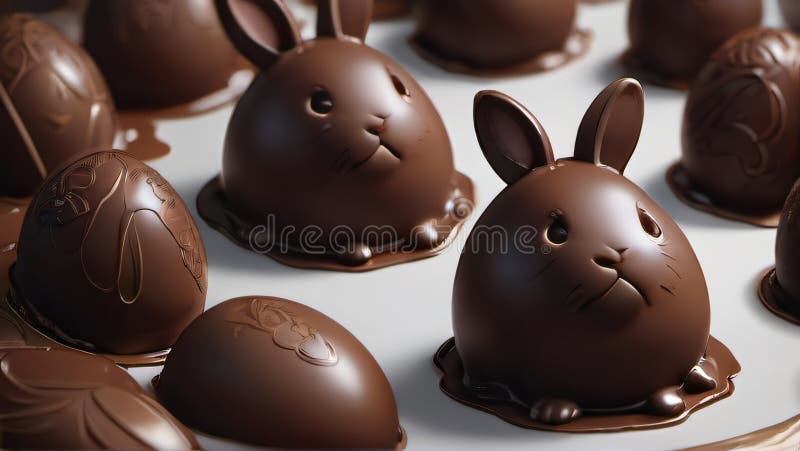 Photo of a Bunnyshaped Chocolate Confectionery, Easter. Generative AI ...