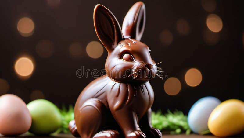 Photo of Chocolate Easter Bunny Technology. Generative AI Stock ...