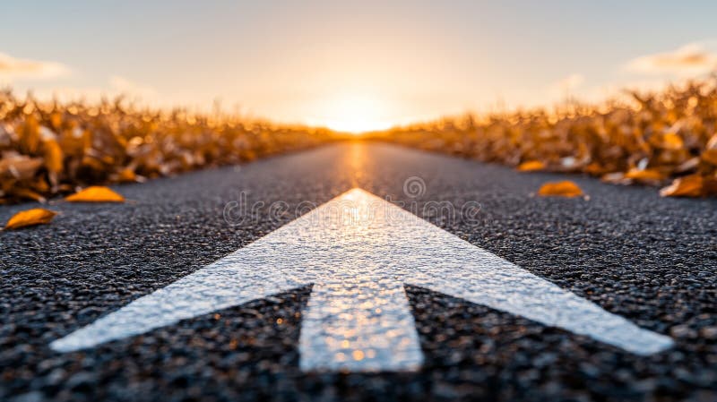 A Concept Photo Featuring an Open Road with an Arrow Symbolizing ...