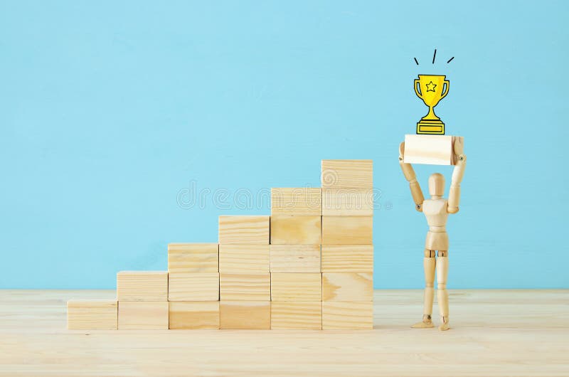 Concept Photo of Obstacles Overcoming, Wooden Dummy Looking at a ...