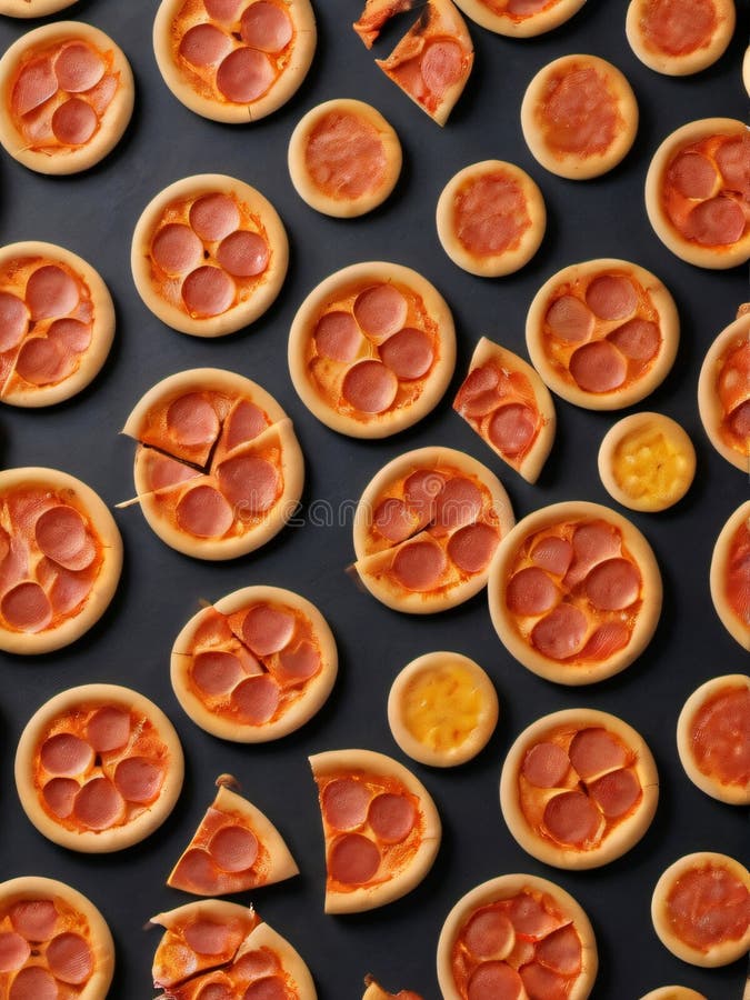 Photo of Seamless Pizza Pattern. Generative AI Stock Illustration ...