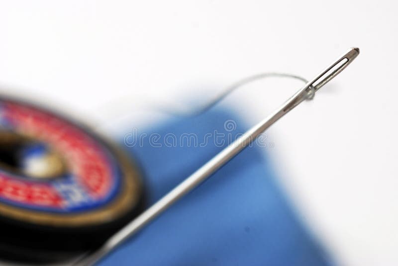 Concept Photo Sewing Needle and Thread Stock Image - Image of ...