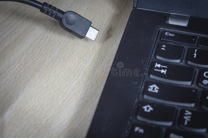 Concept Photo of USB-C Cable with Laptop Keyboard Stock Photo - Image ...