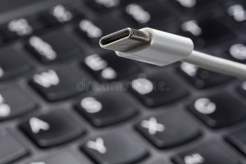 Concept Photo of USB-C Cable with Laptop Keyboard Stock Photo - Image ...