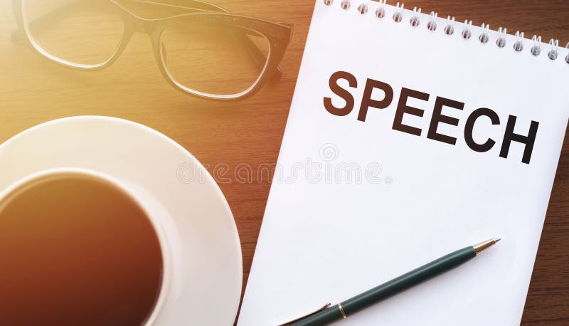 Concept Photo of the Word SPEECH. Text on Notepad on Office Table Stock ...