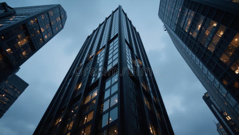 Photorealistic Image of a Sleek Modern Building Featuring a Black ...