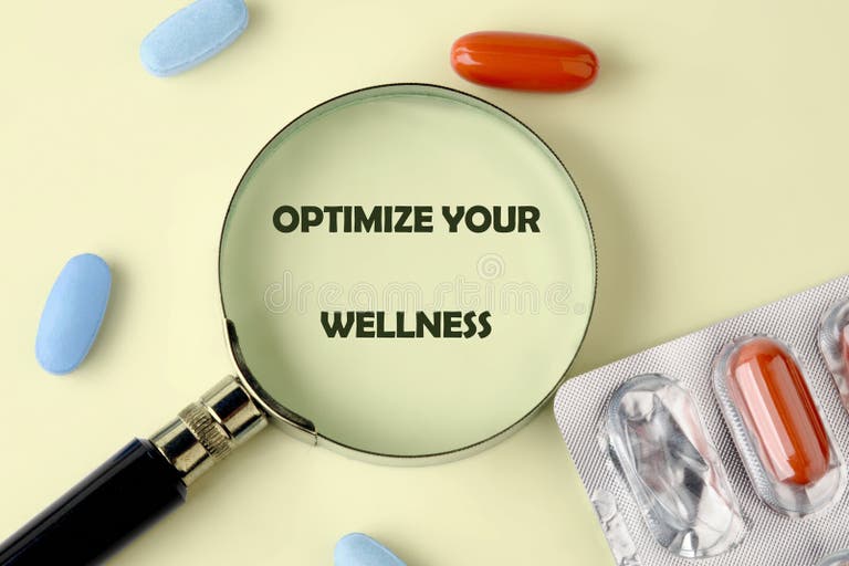 The CONCEPT PHRASE OPTIMIZE YOUR WELLNESS. Motivational Concept. Copy ...