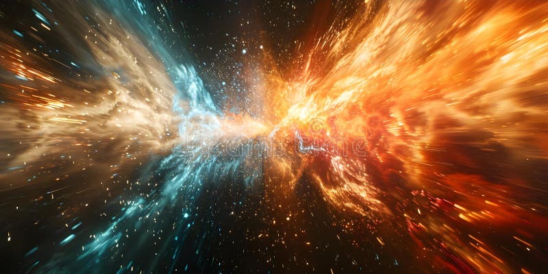 Simulating Matter Expansion and Gravitational Forces in Motion. Concept ...