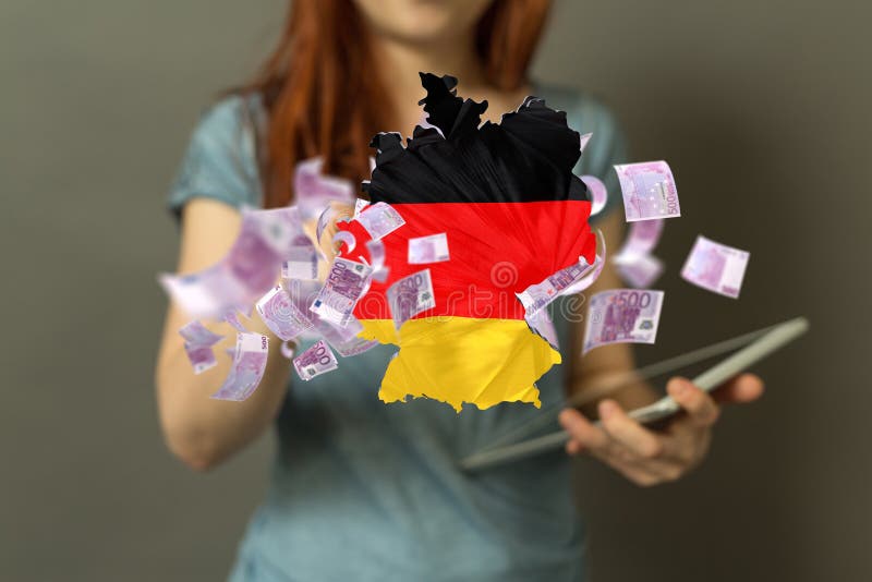 Abstract of Germany Map Network, Internet and Global Connection Concept ...