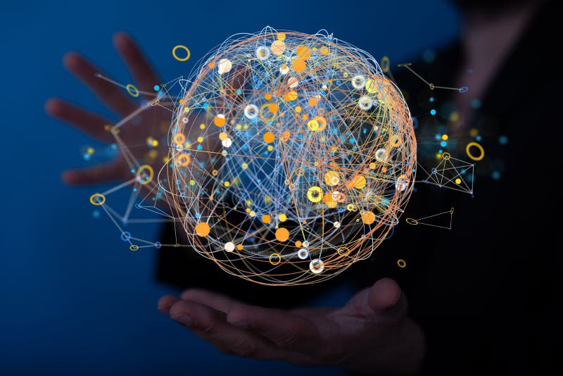 Communication Network Digital Group Connect Stock Image - Image of ...