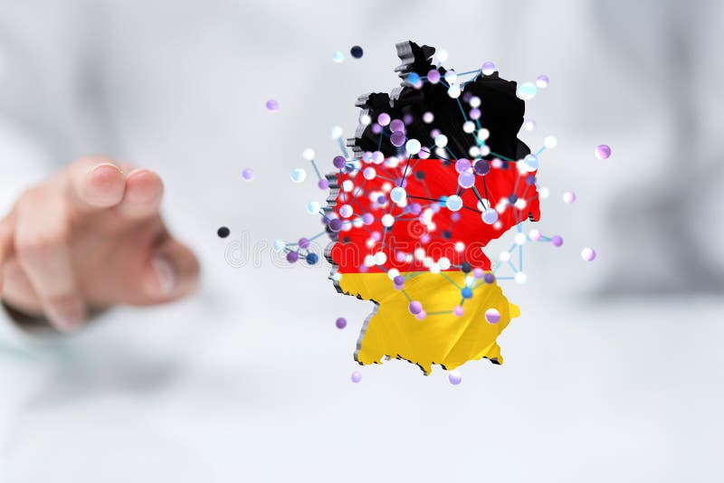 Map of Germany. Wire Frame 3D Mesh Stock Photo - Image of abstract ...