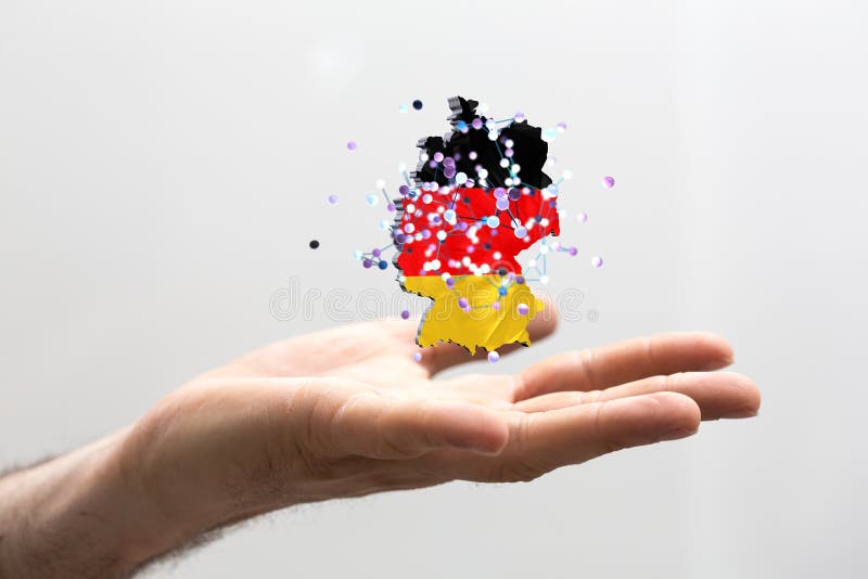 Map of Germany. Wire Frame 3D Mesh Stock Photo - Image of berlin, white ...