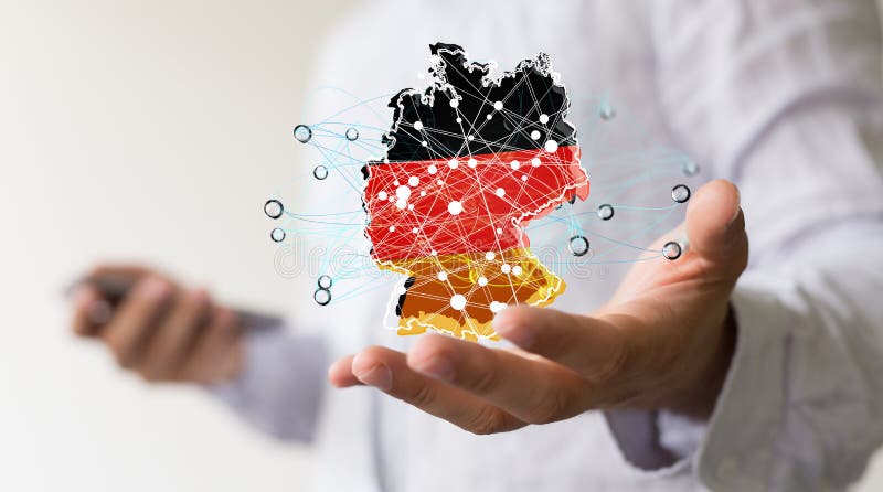 Map of Germany. Wire Frame 3D Mesh Stock Photo - Image of nation ...