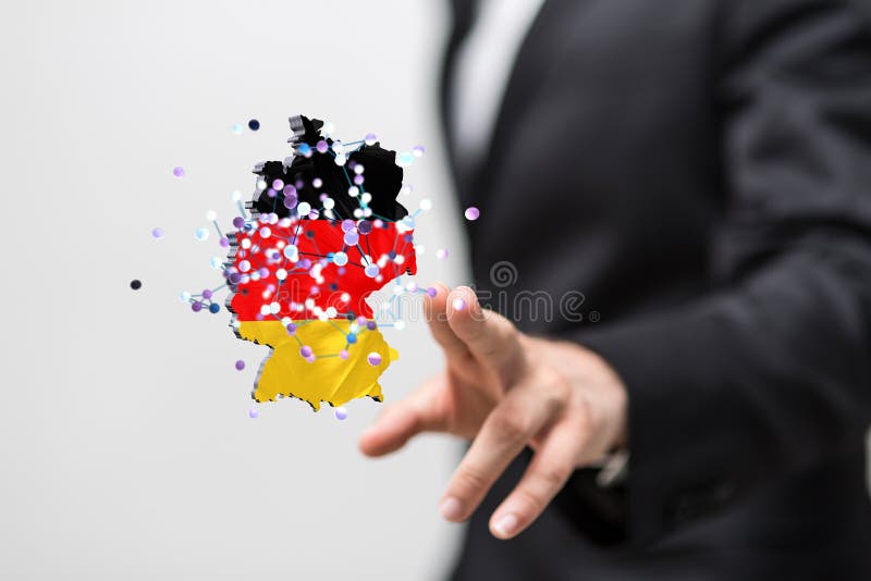 Map of Germany. Wire Frame 3D Mesh Stock Photo - Image of cartography ...