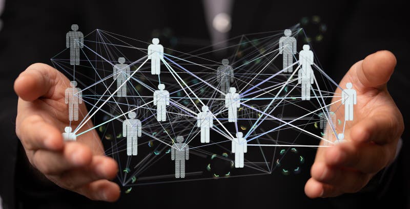 Videoconference Group of People Talking in Social Network Stock Photo ...