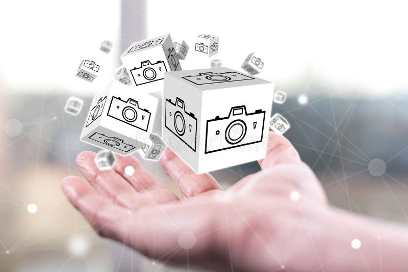 Concept of Pictures Sharing Stock Image - Image of social, global ...